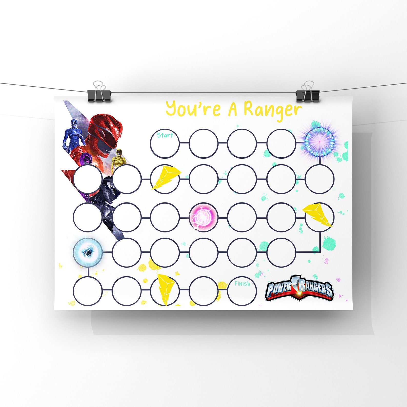 Power Ranger Digital Reward Chart Online Teaching Potty | Etsy