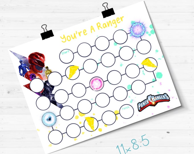 Power Ranger Digital Reward Chart Online Teaching Potty, Responsibility ...