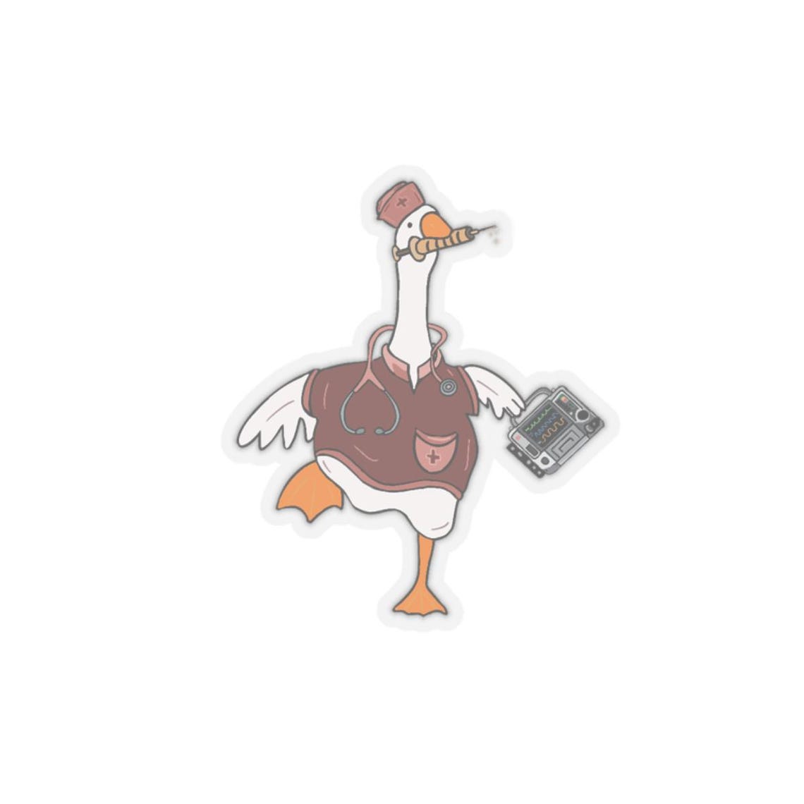 Nurse Sticker, Funny Duck Sticker, Funny Stickers, Medical Sticker ...