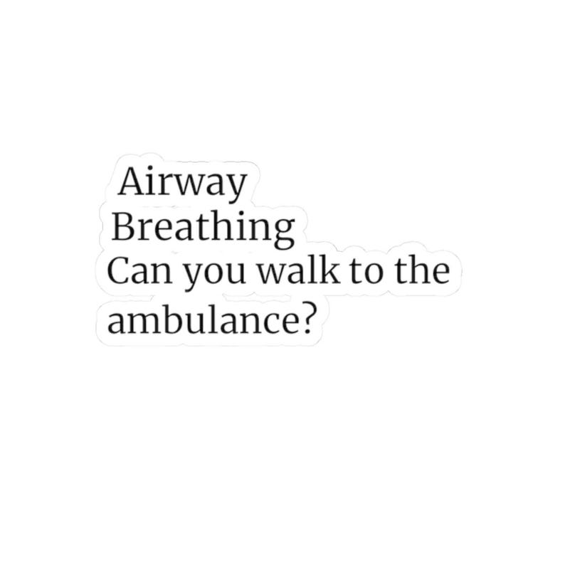 Airway, Breathing, Can You Walk Sticker, Paramedic Gift, Funny Ems ...