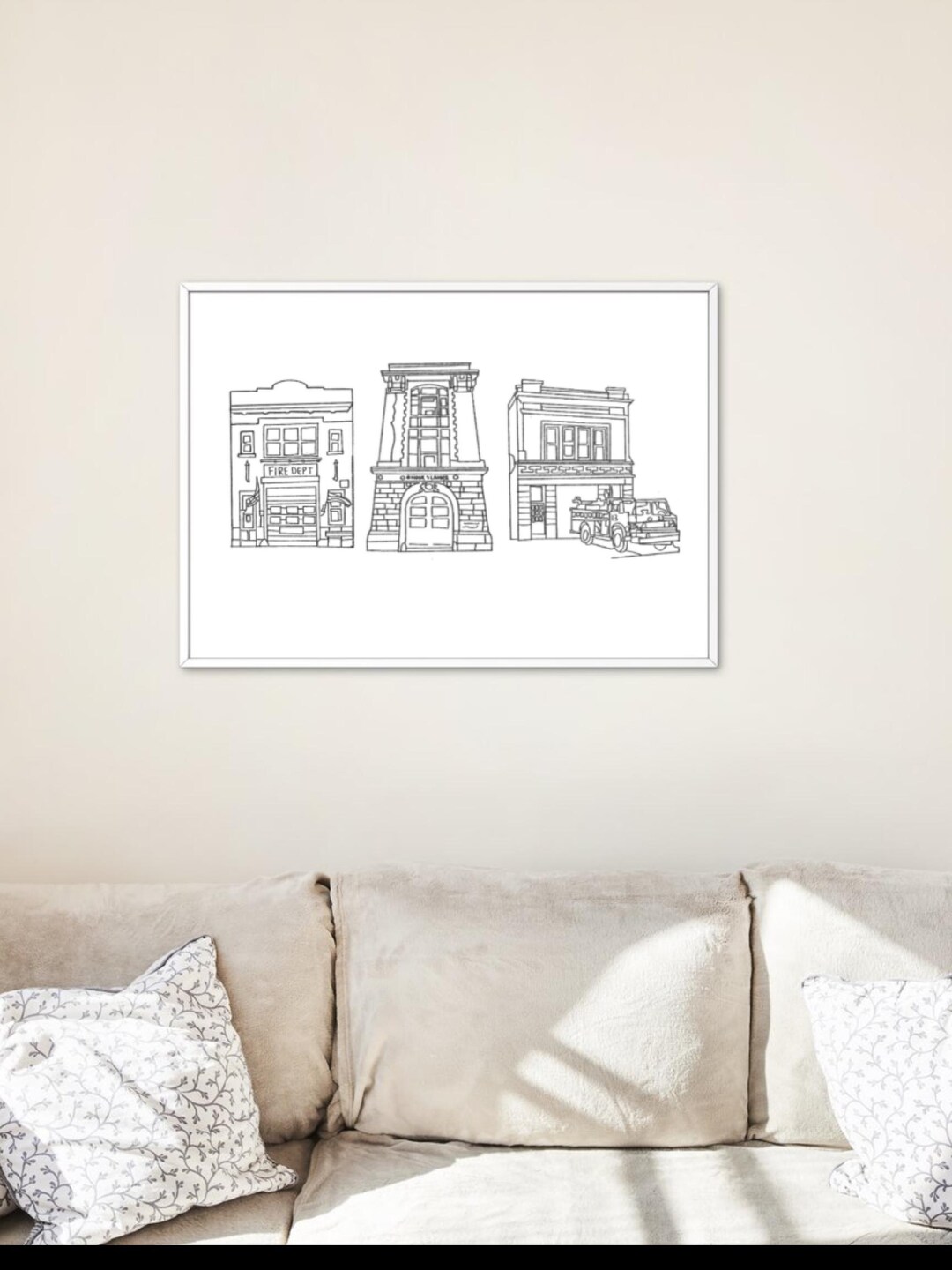Fire Station Digital Print | Firefighter Wall Art | Firehouse Decor ...