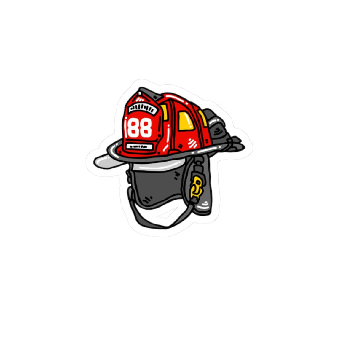 Firefighter Helmet Stickers, Firefighter Gift, Firefighting Sticker ...