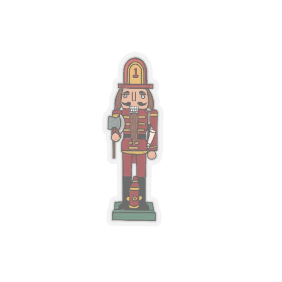 Funny Nutcracker Firefighter Kiss-cut Sticker, Christmas Sticker ...