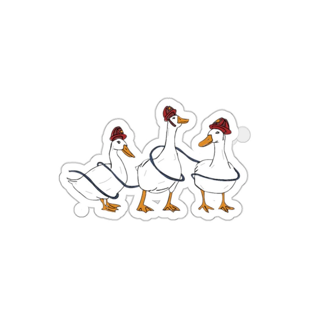 Funny Firefighter Ducks Kiss-cut Stickers, Firefighter Gift, Funny ...