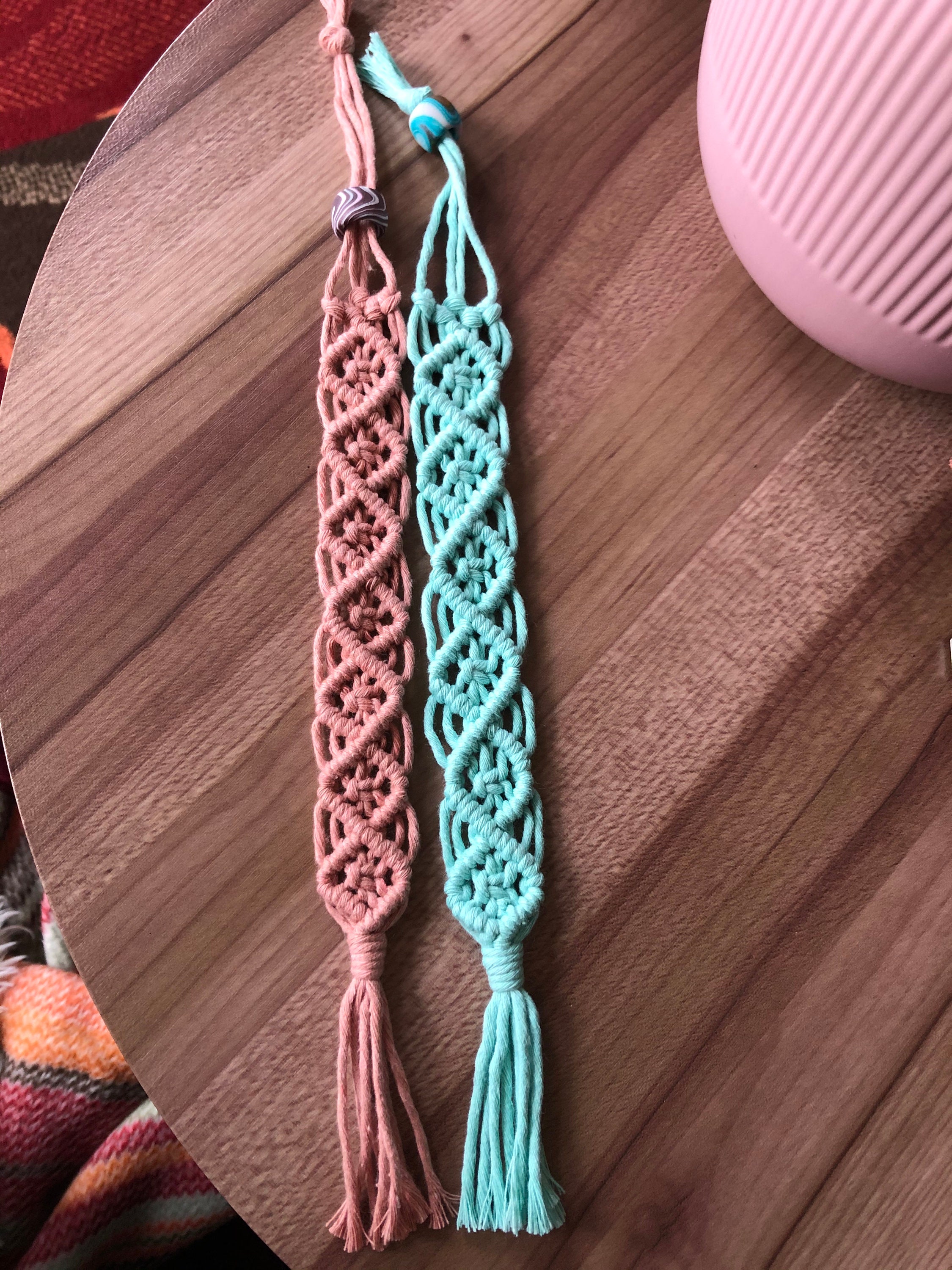 Macrame bookmark macrame keychain bookmark key charm | Etsy