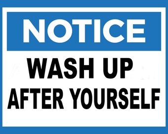 Wash up Sign | Etsy UK