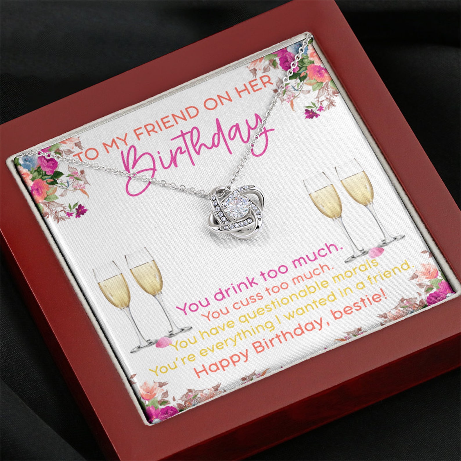 To my Bestie Birthday Gift for Bestie Bestie Necklace | Etsy