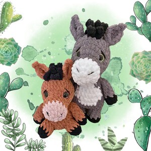 Dewie the Donkey or Mule Mini Plushie Crochet Pattern Digital - Etsy
