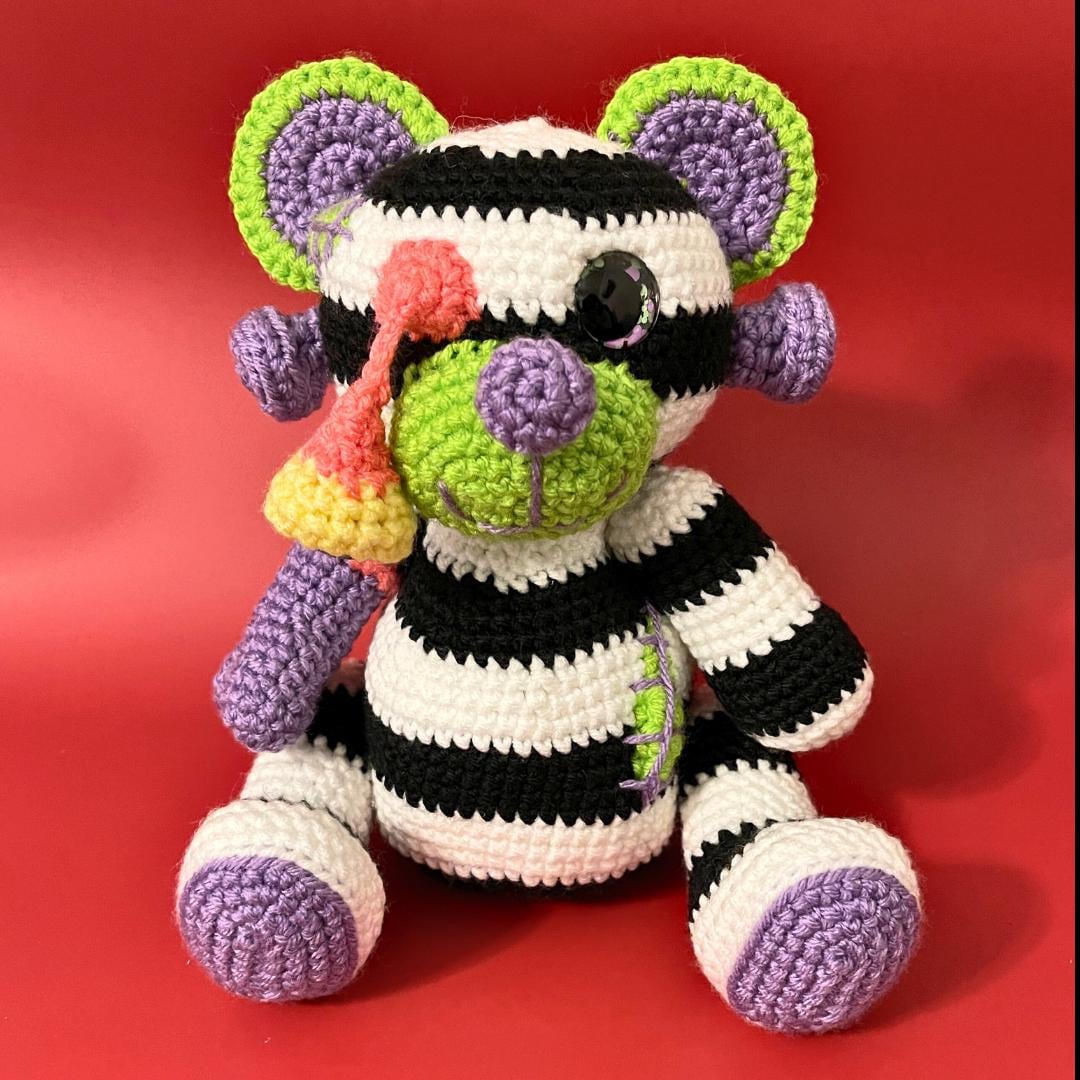 Showtime Frankie the Franken Bear Plushie Beetlejuice Inspired Crochet ...