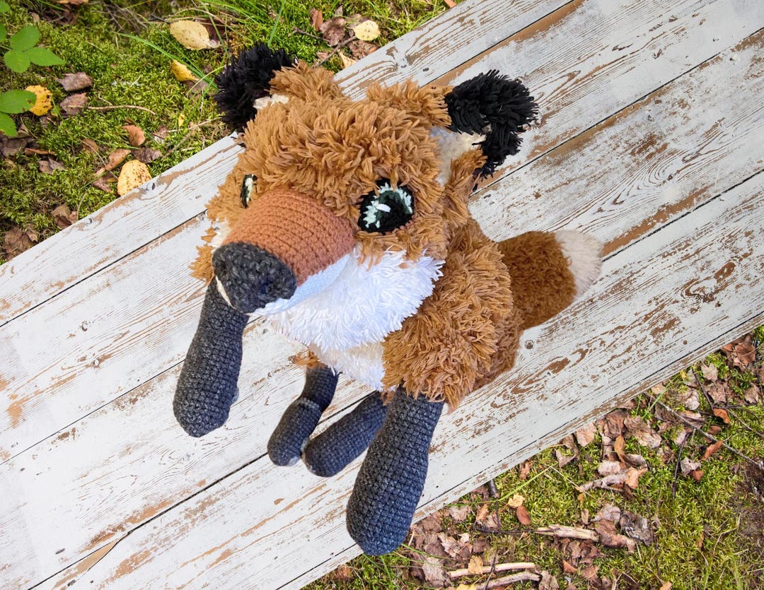 Phoenix the Fox Jumbo Plushie Handmade Crochet Amigurumi Ready to Ship ...