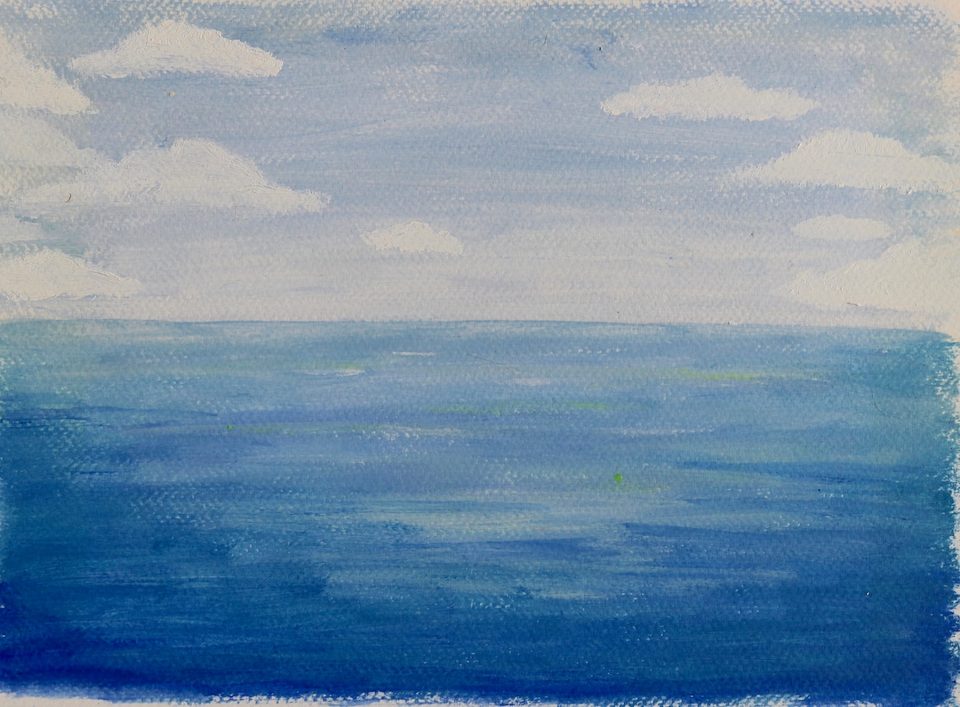 Watercolor Blue Ocean - Etsy