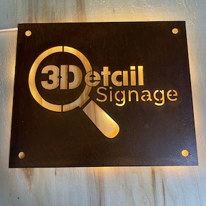 Corten Steel LED Sign: Rusted Metal, Backlit Business Plaque - Etsy