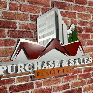 3D Layered Metal Logo Sign: Custom Laser Cut Business Signage - Etsy