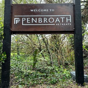 CORTEN rusted Steel LED Backlit Sign, Backlit, Business Sign-plaque ...