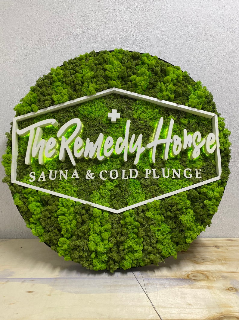 Moss Wall Art Sign,moss Logo,moss Wall, Office Moss Sign,custom Moss ...