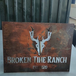 Custom Rusty Metal Sign, Farm Signs, Personalized Gifts, Custom Logo ...