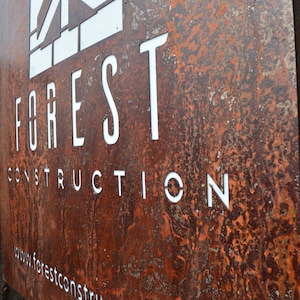 Rusty Double Sided Signage, Corten Light Box, Rusty Blade Signage ...
