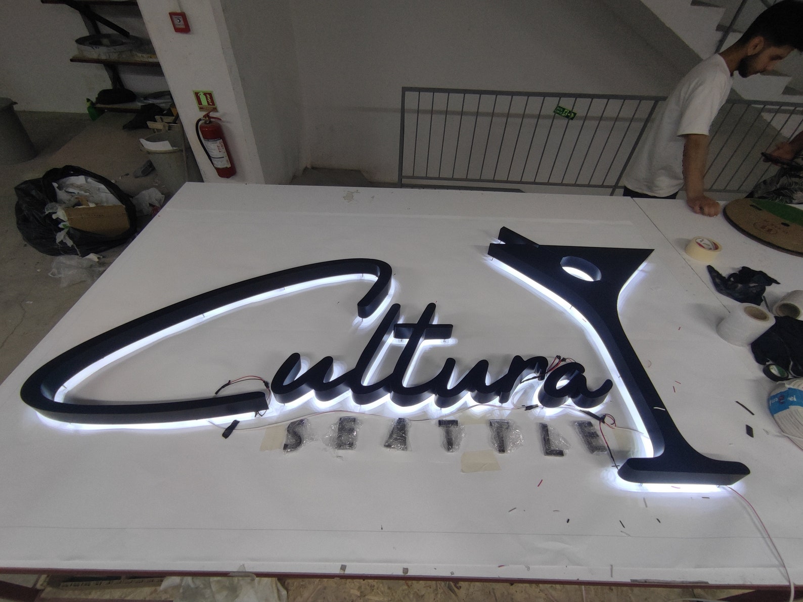 Custom 3D Backlit Metal Sign: Illuminated Business Logo - Etsy