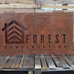 Custom Rusted Corten Steel Business Sign: Personalized Metal Signage - Etsy
