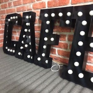 Custom Metal LED Marquee Sign: Rustic Carnival Light up Letters - Etsy