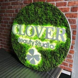 Moss Wall Art Sign,moss Logo,moss Wall, Office Moss Sign,custom Moss ...