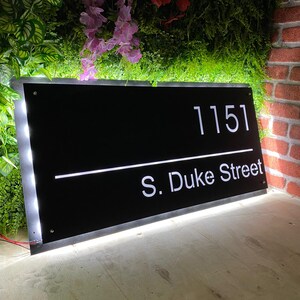 Corten Steel LED Backlit Sign: Rust Effect Address Plaque - Etsy