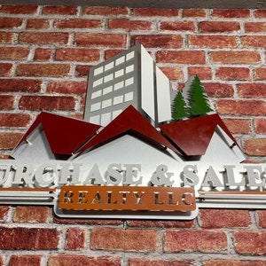 Custom 3D Metal Logo Sign: Layered Rustic Business Signage - Etsy