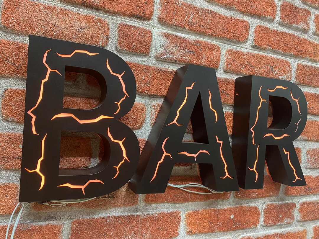 Custom LED Neon Bar Sign - Personalized Illuminated Pub Sign for Home ...