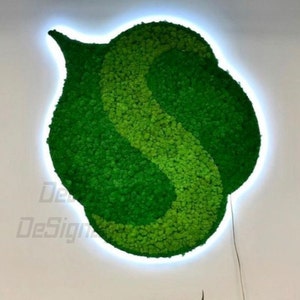 Naturally Designed Offices Wall Moss Office Sign, Vertical Moss Art ...