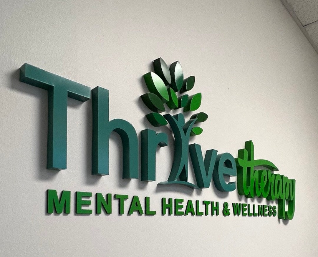 Custom Stainless Steel 3D Office Logo Signs - Modern Metal Business ...