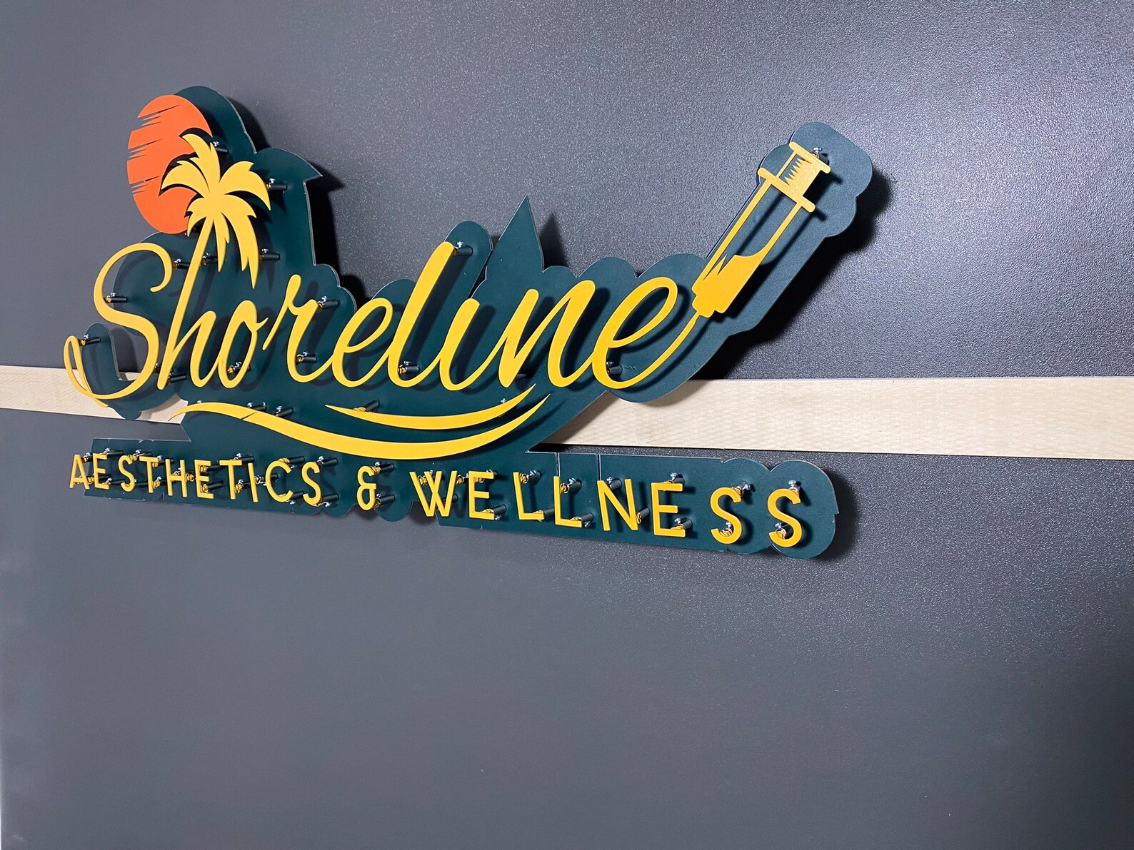 3D Layered Metal Logo Sign: Custom Laser Cut Business Signage - Etsy