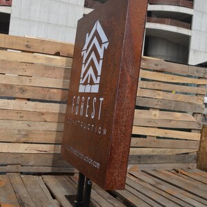 Rusty Double Sided Signage, Corten Light Box, Rusty Blade Signage ...