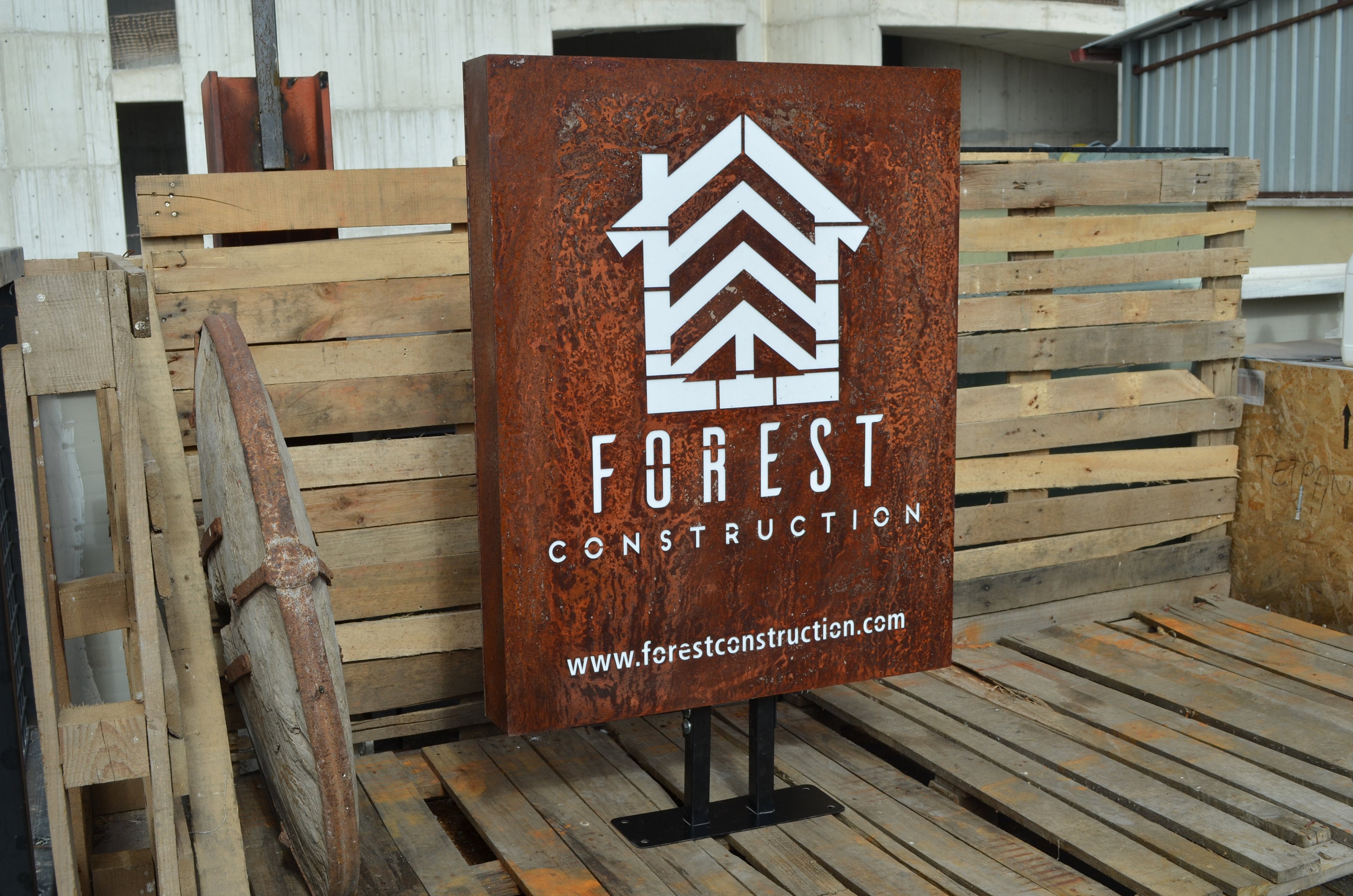 Rusty Double Sided Signage Corten Light Box Rusty Blade - Etsy