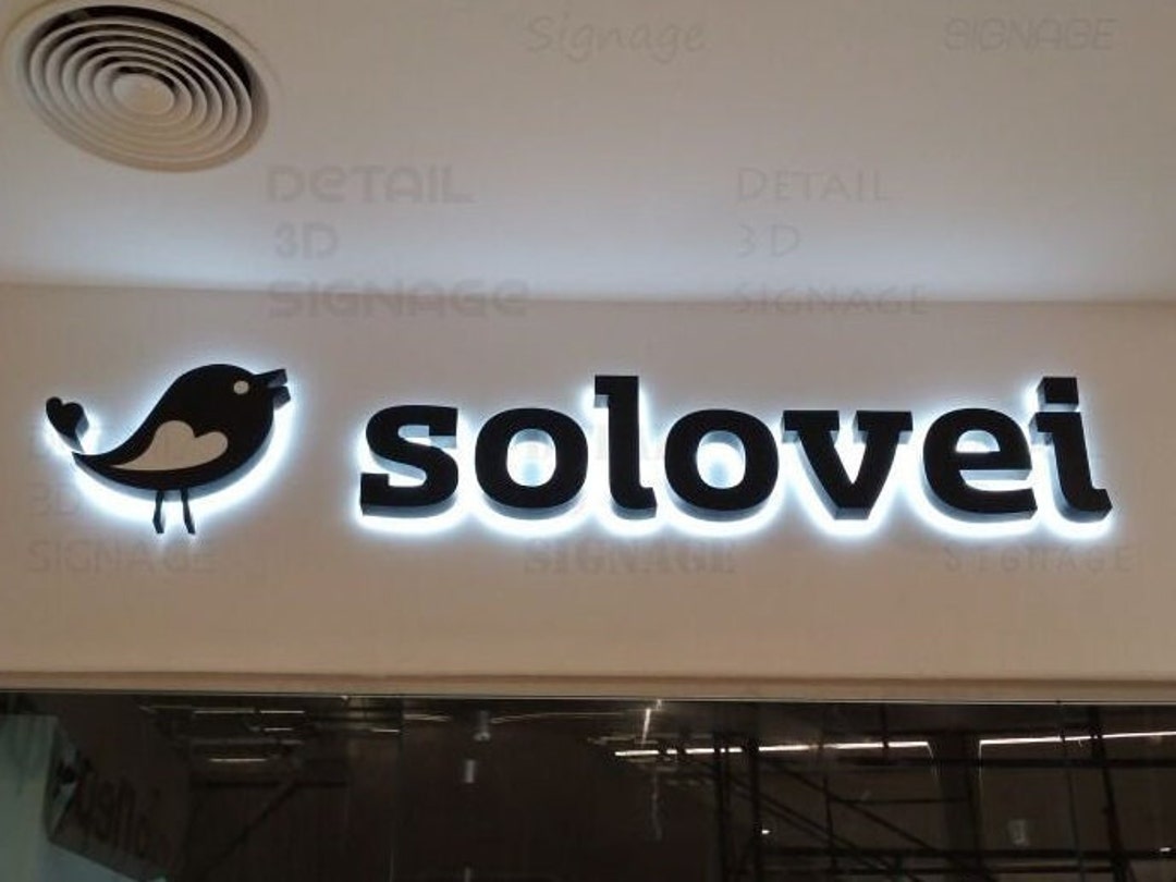 Custom Led Illuminated Logo Sign Brushed Metal Logo Signage 3D Design ...