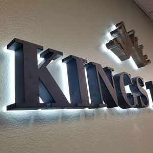 Custom 3D Metal Backlit Logo Sign - Illuminated Business Sign - Etsy
