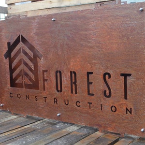 Custom Rusted Corten Steel Business Sign: Personalized Metal Signage - Etsy
