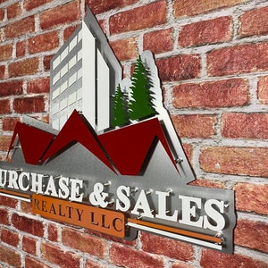 3D Layered Metal Logo Sign: Custom Laser Cut Business Signage - Etsy
