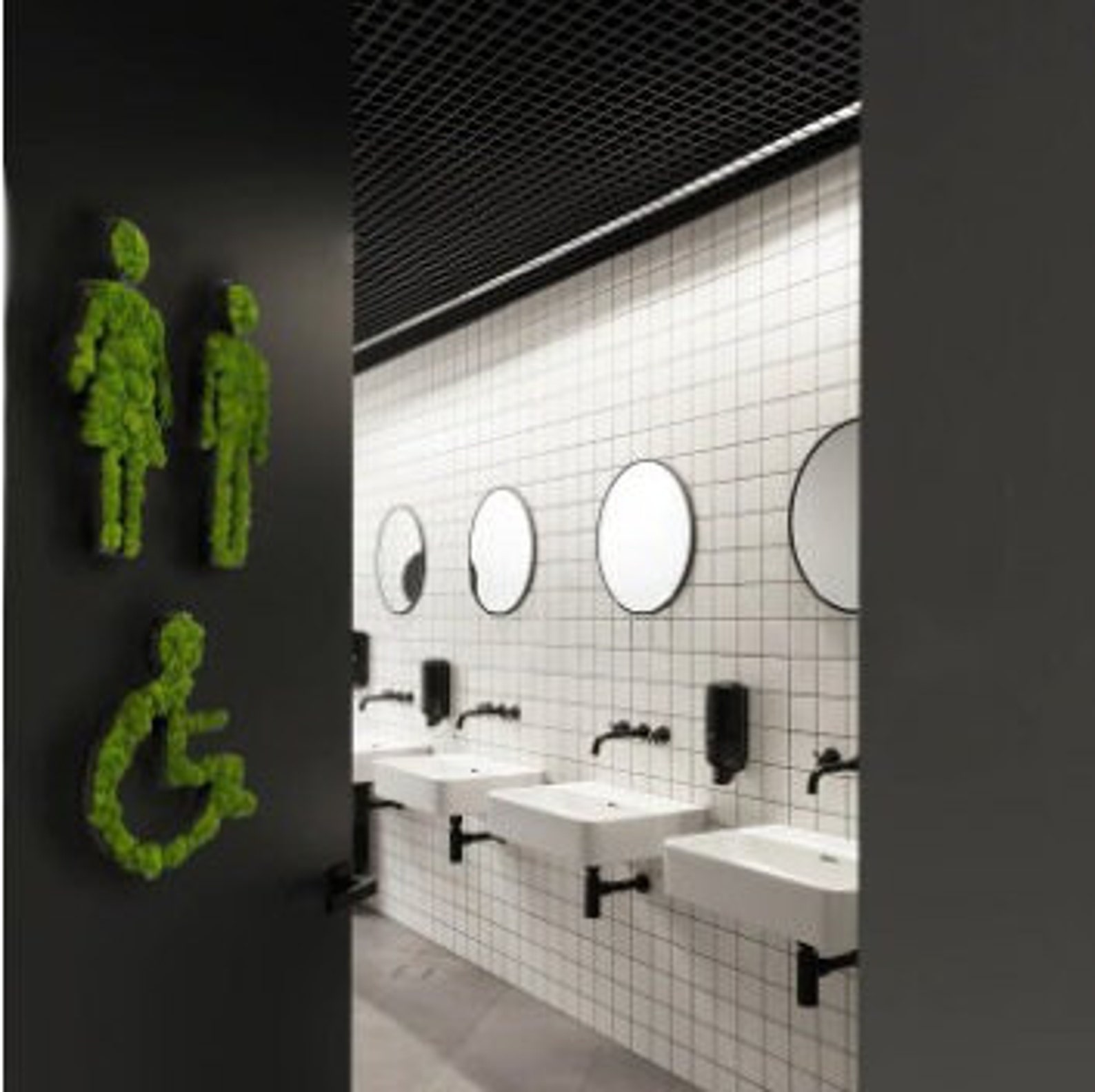 Wall Moss Sign, Moss Art, Moss Restroom Sign, Bathroom Door Sign ...