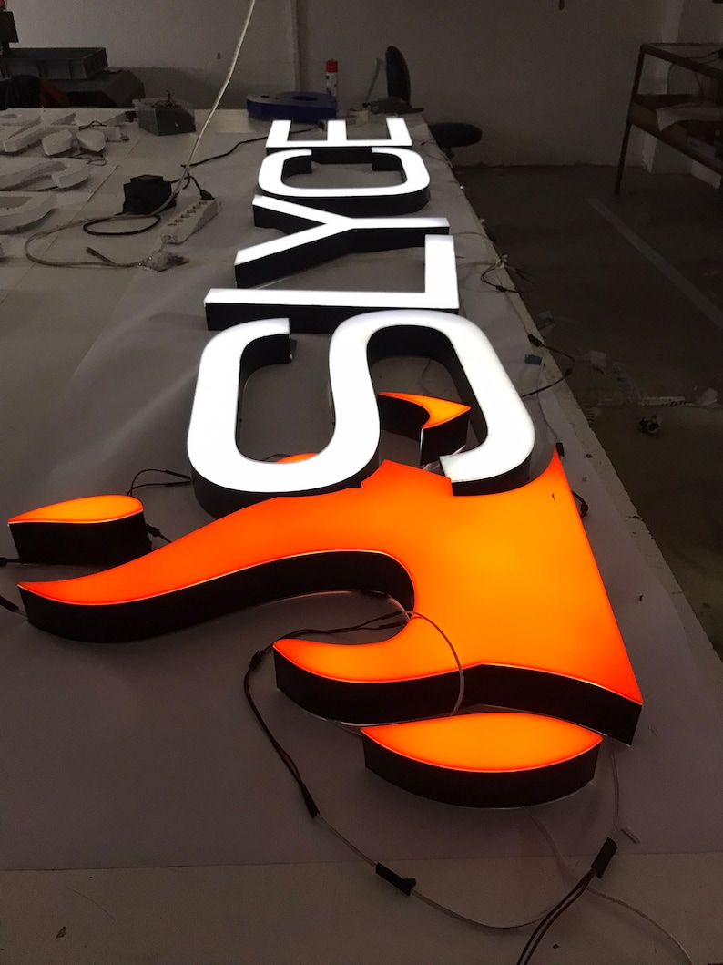 Custom 3D LED Storefront Sign: Illuminated Acrylic Channel Letters - Etsy