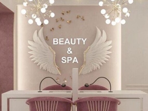 Angel Wings Metal Mirror Gold and White Wing Feather ANGEL - Etsy UK