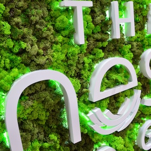 Moss Wall Art Sign,moss Logo,moss Wall, Office Moss Sign,custom Moss ...