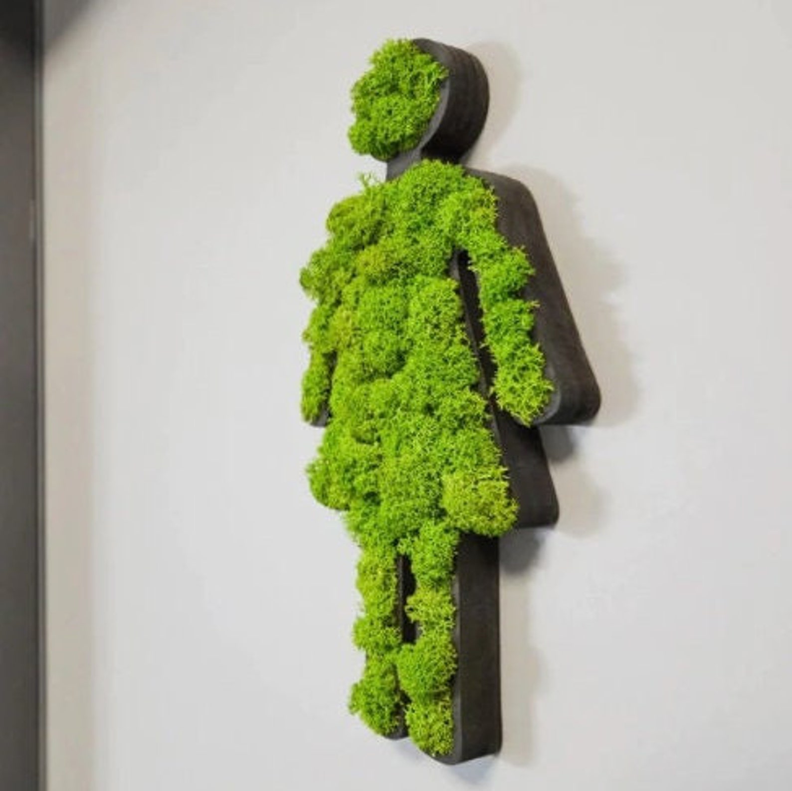 Wall Moss Sign Moss Art Moss Restroom Sign Bathroom Door | Etsy