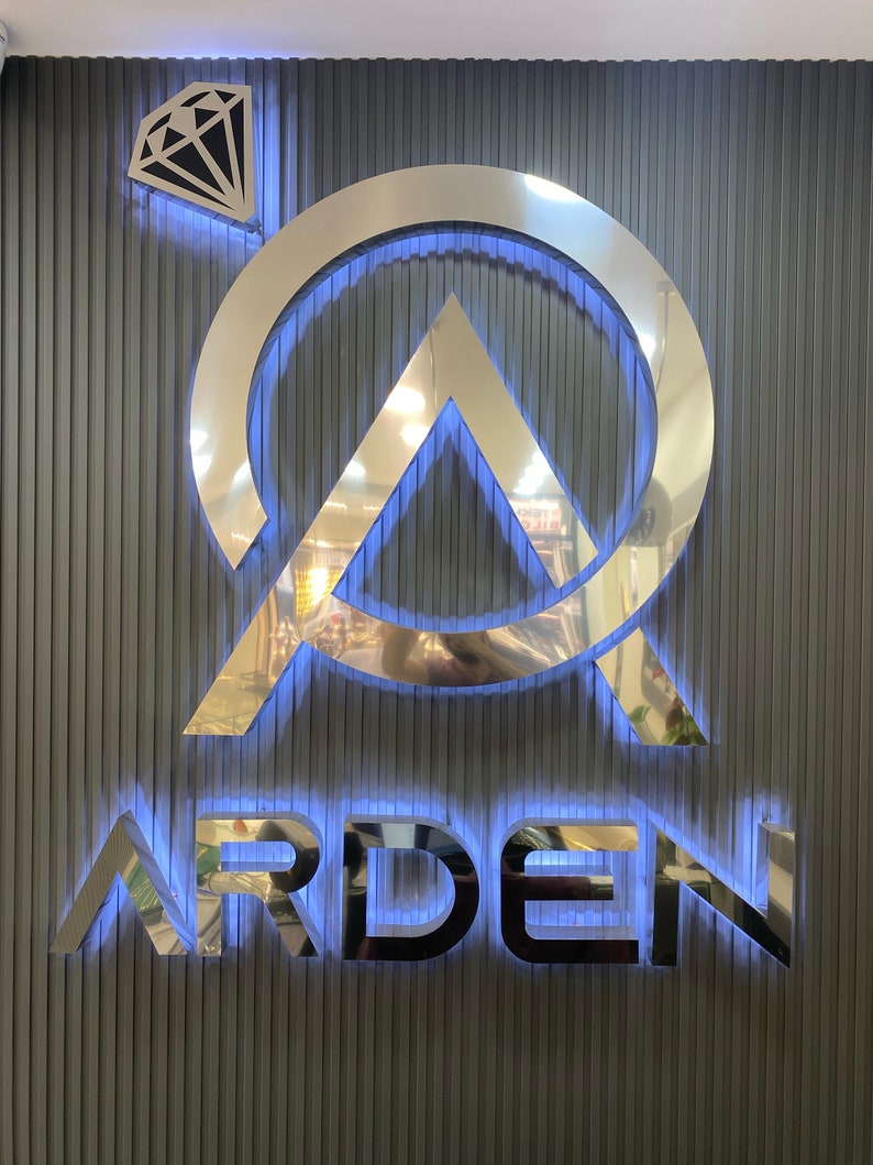 Custom 3D Backlit Metal Sign: Illuminated Business Logo - Etsy