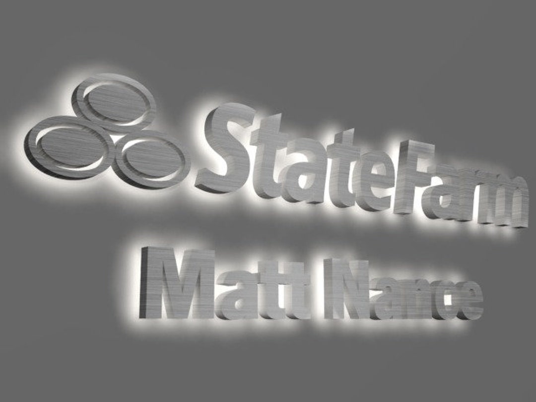 State Farm Sign,illuminated Logo Sign,state Farm Backlit Sign,state ...