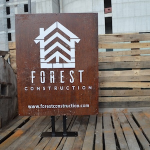 Rusty Double Sided Signage, Corten Light Box, Rusty Blade Signage ...