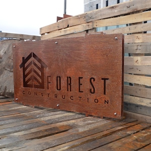 Custom Rusted Corten Steel Business Sign: Personalized Metal Signage - Etsy