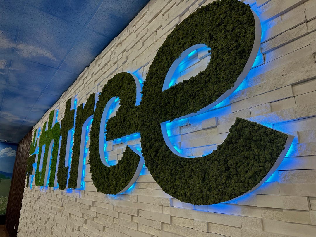 Illuminated Moss Logo Sign: Backlit Moss Wall Art - Etsy
