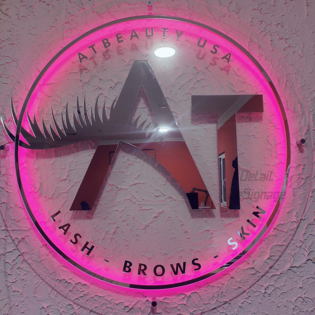 Custom Neon Logo Sign: 3D Laser Cut Acrylic Backlit Signboard - Etsy