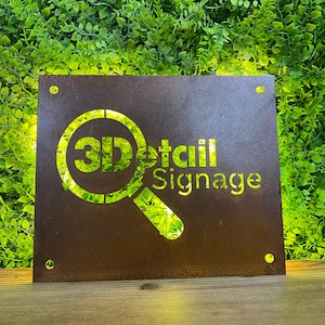 Corten Steel LED Sign: Rusted Metal, Backlit Business Plaque - Etsy