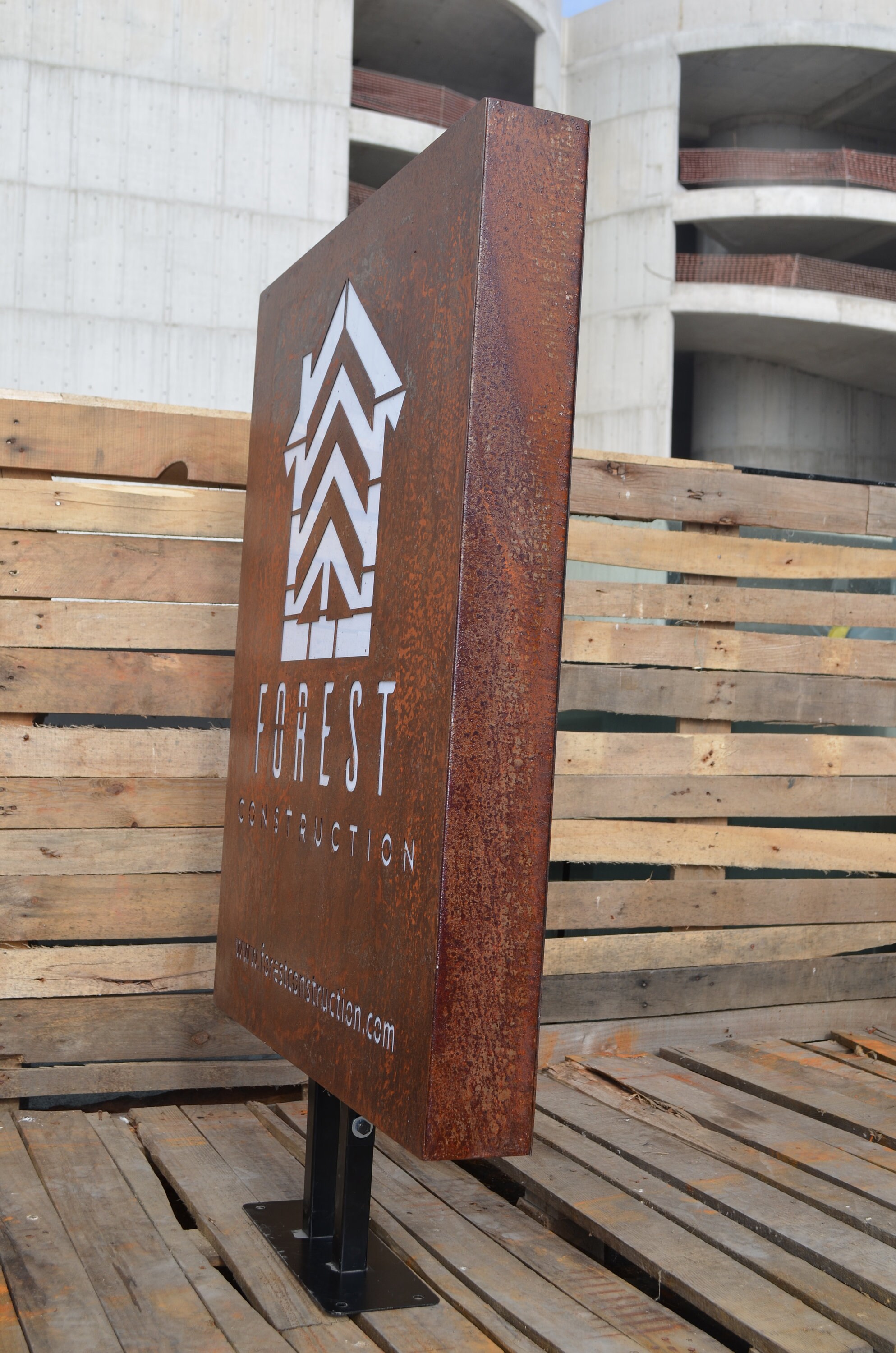 Corten Steel Light Box: Rusty Double Sided LED Business Sign - Etsy